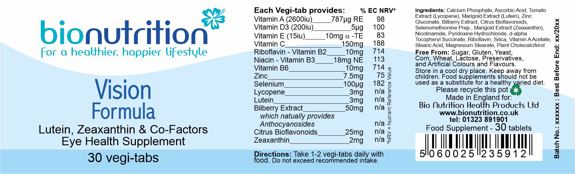 Vision Formula > Eye Health > Bio Nutrition